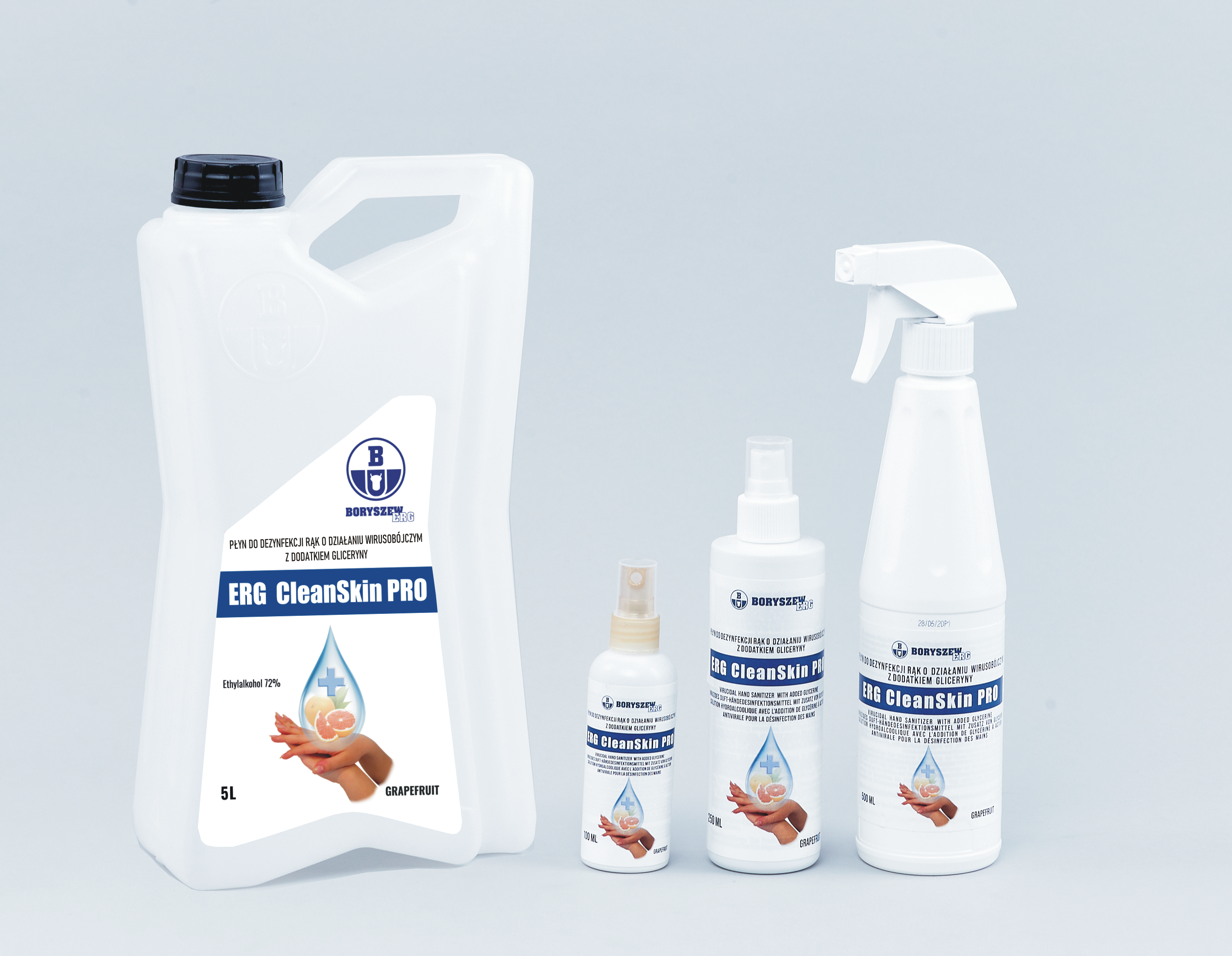 Virucidal hand sanitizer with added glycerine ERG CleanSkin PRO ...